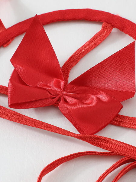 BOW STATEMENT BRA SET - Red - Sexy Curves